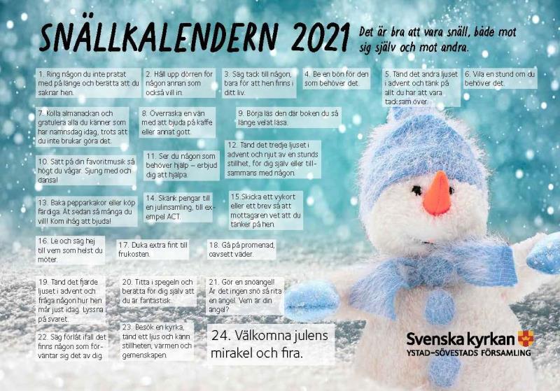 Snällkalendern - Ystad-Sövestads församling