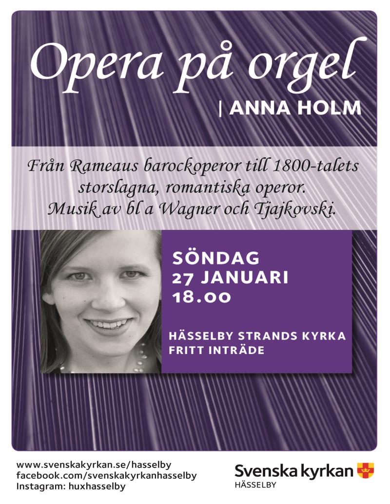 Opera på orgel med Anna Holm - Svenska kyrkan Hässelby
